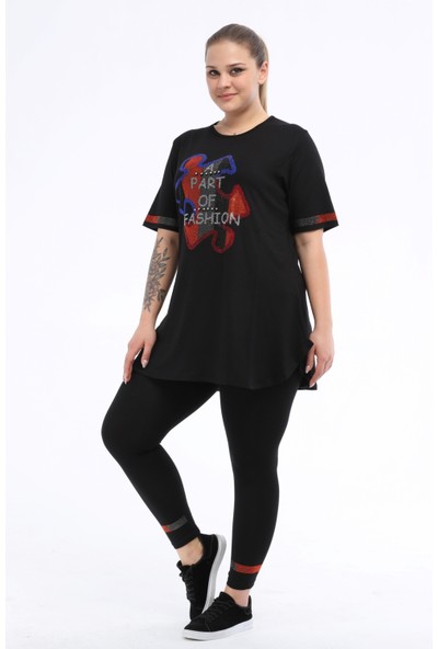 Cedy Denım Siyah Tunik Tayt Takımı Viskon Kumaş Taş Detaylı C5003 2'li Takım Cedy Denım Siyah Tunik Tayt Takımı Viskon Kumaş Taş Detaylı C5003 2'li Takım