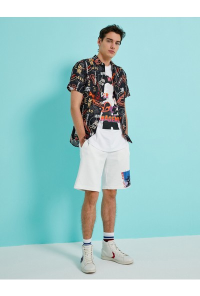 Koton Erkek Samuray Baskılı Şort Koton Erkek Samuray Baskılı Şort
