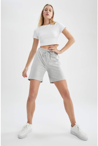 Regular Fit Geri Dönüşümlü Ince Sweatshirt Kumaşı Bermuda ŞORT U4570AZ22SM