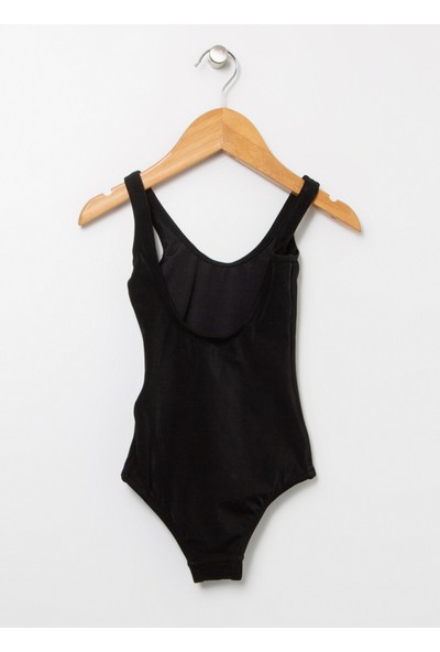 Funky Rocks Siyah U Yaka Standart Fit Kız Çocuk Mayo