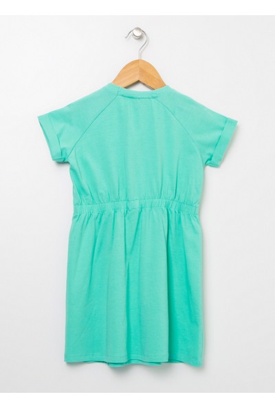 Barbie 22BS-119 Bisiklet Yaka Standart Kalıp Baskılı Yeşil Kız Çocuk Elbise Barbie 22BS-119 Bisiklet Yaka Standart Kalıp Baskılı Yeşil Kız Çocuk Elbise