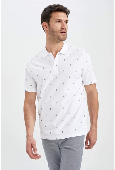Relax Fit Polo Yaka Minimal Desenli Kısa Kollu TIŞÖRT X7132AZ22SM Relax Fit Polo Yaka Minimal Desenli Kısa Kollu TIŞÖRT X7132AZ22SM