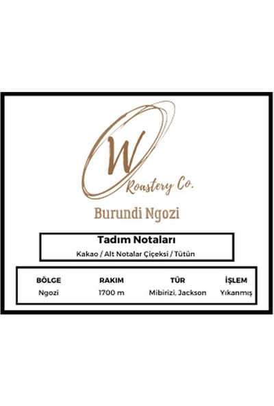 W Roastery Co. Burundi Ngozi Filtre Kahve 200 gr