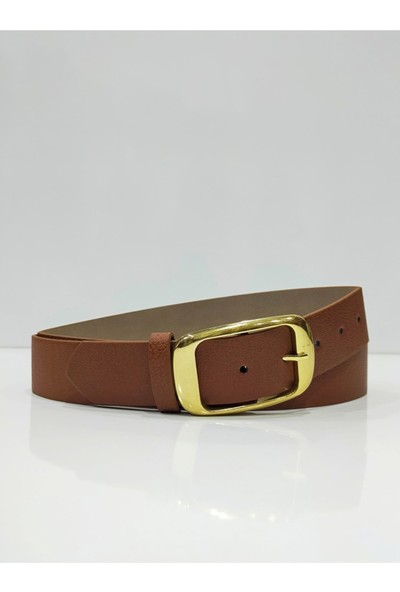 Enpovi Kadın Kemer Parlak Gold Renk Tokalı