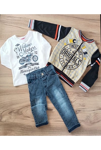 Hırkalı 3 Parça Erkek Çocuk Takım