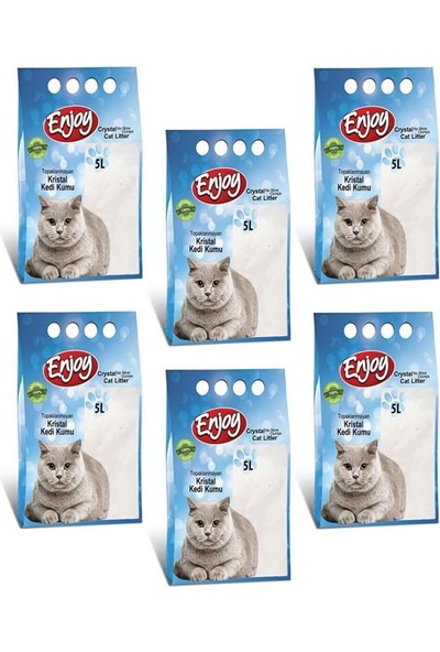 Enjoy Sılıca Kedi Kumu 5 Lt 6 Adet