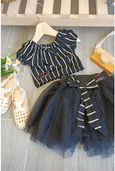 Siyah Tül Etek Takım