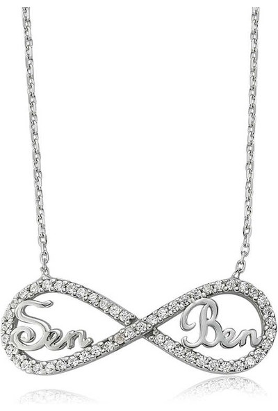 Noctis Gümüş Sen Ben Yazılı Sonsuzluk Kadın Kolye Noctis Gümüş Sen Ben Yazılı Sonsuzluk Kadın Kolye