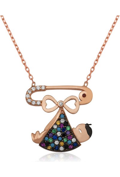 Noctis Gümüş Yeni Doğmuş Bebek Kolye