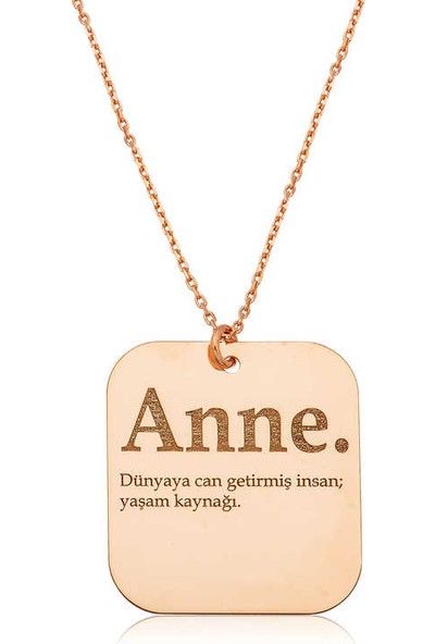 Noctis ​gümüş Anne Yazılı Plaka Kadın Kolye