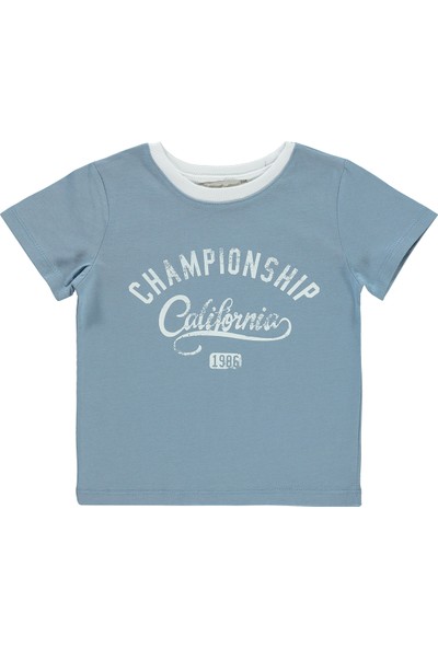 Small Socıety Erkek Çocuk Tişört 2-7 Yaş Indigo Small Socıety Erkek Çocuk Tişört 2-7 Yaş Indigo