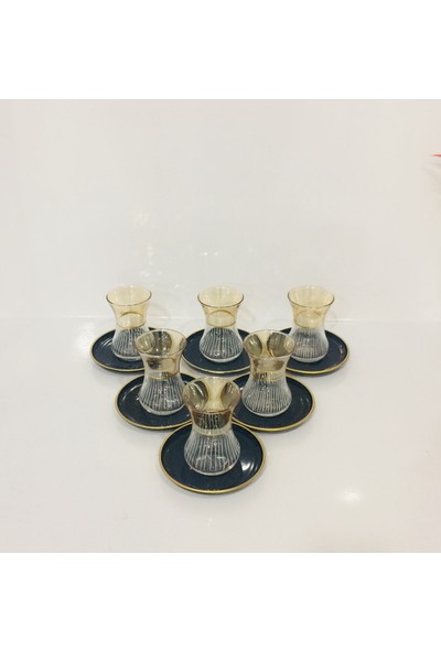 Paşabahçe Lüx Kesme Gold Çay Seti 6 Kişilik