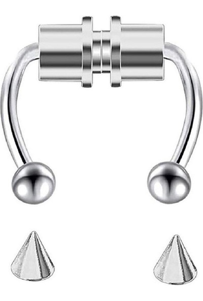 Calido Gri Mıknatıslı Burun Piercing Paslanmaz Çelik Septum Deliksiz Lip Boynuz Fake Piercing Calido Gri Mıknatıslı Burun Piercing Paslanmaz Çelik Septum Deliksiz Lip Boynuz Fake Piercing