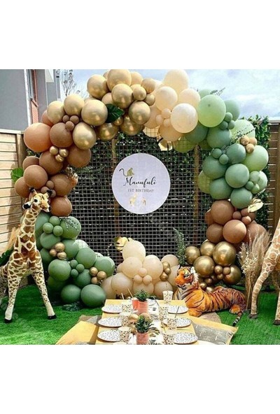 Trend Hediye Sepeti Krom Gold Karamel Küf Yeşili Sütlü Kahve Balon 50 Adet ve 5 m Balon Zinciri Trend Hediye Sepeti Krom Gold Karamel Küf Yeşili Sütlü Kahve Balon 50 Adet ve 5 m Balon Zinciri
