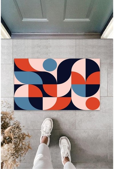 Turuncu Kapı Önü Paspası Modern Desen PS956