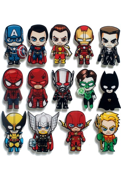 Allfun 14 Adet Marvel Avengers Kahraman Buzdolabı Sticker Mıknatıs Dekoratif Mesaj Sticker (Yurt Dışından)