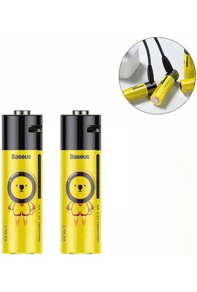 Baseus 2880MWH Hızlı Şarj Edilebilen Şarj Edilebilir Aa Kalem Pil 1920 Mah Li-Ion Pil 2 Adet Baseus 2880MWH Hızlı Şarj Edilebilen Şarj Edilebilir Aa Kalem Pil 1920 Mah Li-Ion Pil 2 Adet