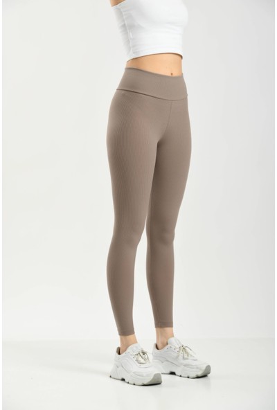 Elay Butik Kadın Fitilli Yüksek Bel Toparlayıcı Likralı Tayt