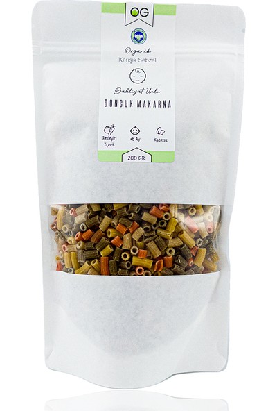 OG natural Karışık Sebzeli (Bakliyat Unlu) Boncuk Makarna 200 gr