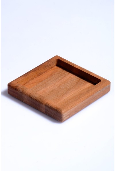 Porselen Diyarı Ahşap Kare Çerezlik 9x9 cm Porselen Diyarı Ahşap Kare Çerezlik 9x9 cm