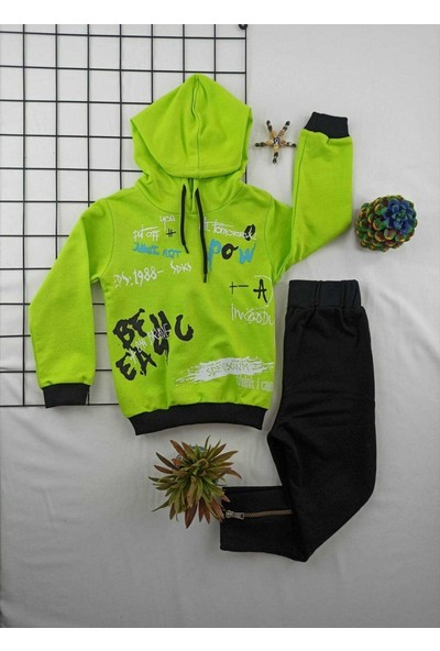 Diamondstar 2 Ip Kapüşonlu Baskılı Erkek Eşofman Takımı