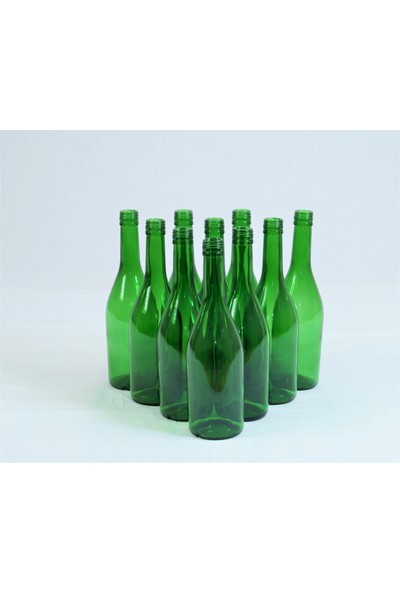 10'lu 75 cl Zümrüt Yeşili Yağ ve Şarap Şişesi