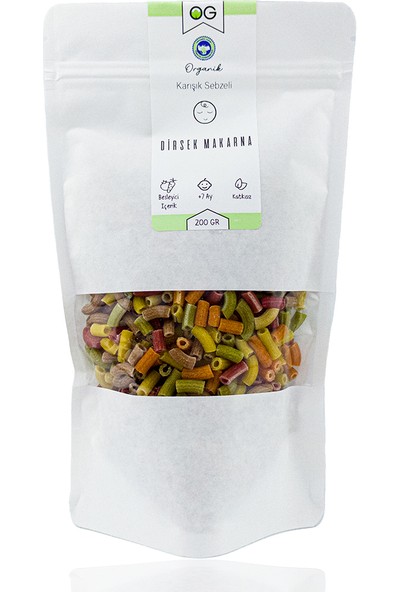OG natural Karışık Sebzeli Dirsek Makarna 200 gr +7AY OG natural Karışık Sebzeli Dirsek Makarna 200 gr +7AY