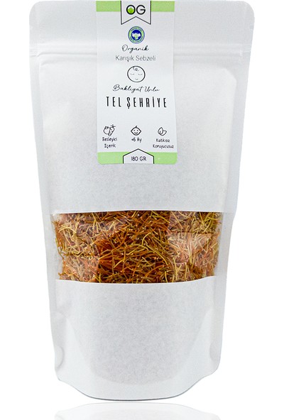 OG natural Karışık Sebzeli (Bakliyat Unlu) Tel Şehriye 180 gr +6 Ay
