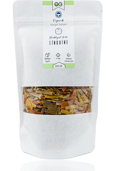 OG natural Karışık Sebzeli (Bakliyat Unlu) Şerit Makarna (Linguine) +7 Ay 200 gr