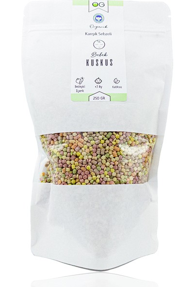 OG natural Karışık Sebzeli Bebek Kuskus 250 gr +7 Ay OG natural Karışık Sebzeli Bebek Kuskus 250 gr +7 Ay
