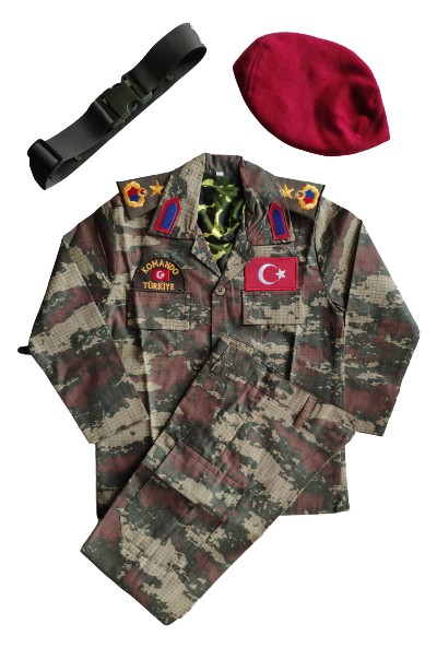Furkan Giyim Bordo Bereli Erkek Çocuk Asker Komando Kıyafeti Kostüm Furkan Giyim Bordo Bereli Erkek Çocuk Asker Komando Kıyafeti Kostüm