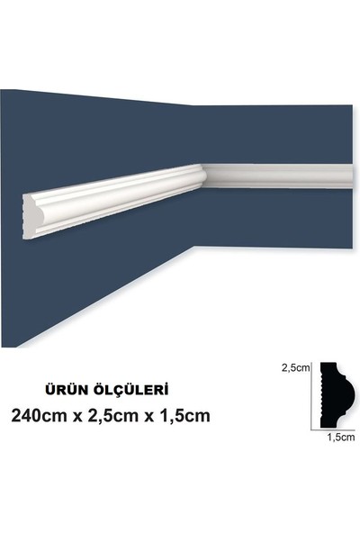 Decolüx Dekoratif Boyanabilir Duvar Çıtası 2,5cm AD-025-D2 Decolüx Dekoratif Boyanabilir Duvar Çıtası 2,5cm AD-025-D2