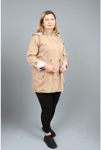 Glr & Gym Beren Mevsimlik Büyük Beden Yazlık Trençkot Mont