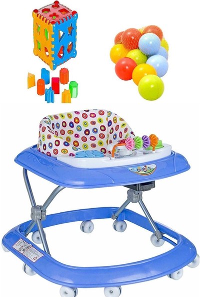 Bigstoy Yürüteç Top ve Bultak Süper Set - Mavi Bigstoy Yürüteç Top ve Bultak Süper Set - Mavi