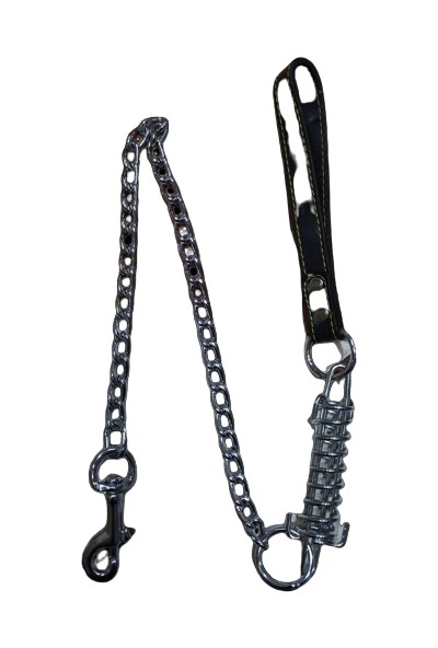 Doglife Orta-Büyük Irk Köpek Deri Saplı Yaylı Gezdirme - Yürüyüş Çelik Zinciri 3mm x 90CM 30 kg Doglife Orta-Büyük Irk Köpek Deri Saplı Yaylı Gezdirme - Yürüyüş Çelik Zinciri 3mm x 90CM 30 kg