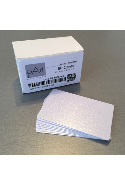 Part Pvc Metalik Gümüş Yaldız Termal Kart 50 Adet