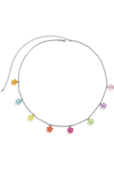Aomu Çiçekli Kristal Bel Zinciri - Renkli (Yurt Dışından)