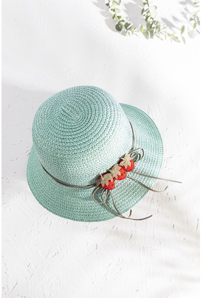 Babymod Çilek Figürlü Kız Çocuk Hasır Şapka