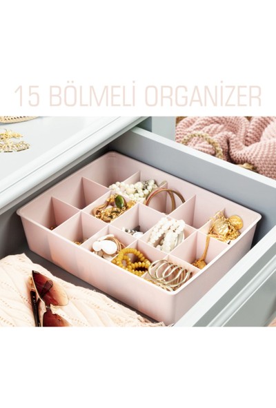 DEYHOME15 Bölmeli Çekmece Içi Düzenleyici Kolye Yüzük Takı Kutusu Gardırop Içi Organizer Pembe DEYHOME15 Bölmeli Çekmece Içi Düzenleyici Kolye Yüzük Takı Kutusu Gardırop Içi Organizer Pembe