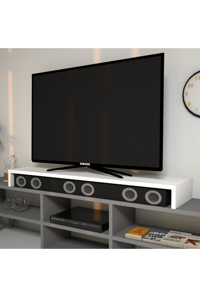 Emkawood Carry Beyaz Monitör Yükseltici Soundbar Stand Emkawood Carry Beyaz Monitör Yükseltici Soundbar Stand