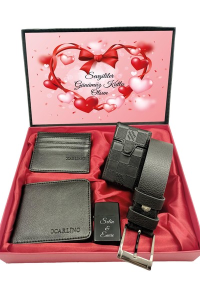 Karali Sevgililer Gününe Kişiye Özel Resim Baskılı Set Kemer,sıgara Kılfı, Cüzdan, Kartlık,çakmak Özel Kutulu Set Karali Sevgililer Gününe Kişiye Özel Resim Baskılı Set Kemer,sıgara Kılfı, Cüzdan, Kartlık,çakmak Özel Kutulu Set