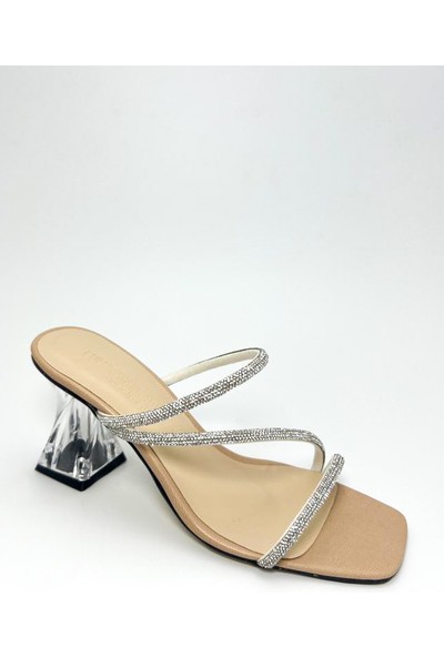 Bulut Ayakkabı Ten Kadın Üç Bantlı Taşlı Abiye Şeffaf Topuklu Terlik - Ten - 37 Bulut Ayakkabı Ten Kadın Üç Bantlı Taşlı Abiye Şeffaf Topuklu Terlik - Ten - 37