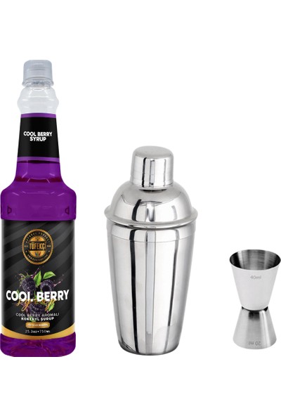 By Tüfekçi Cool Berry Konsantre Şurup Çelik Shaker ve Jigger Avantajlı Set