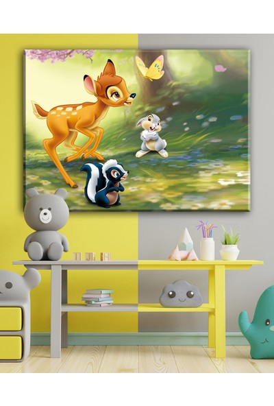 Tabloçek Kanvas Tablo Bambi Çocuk Odası Tabloları Hediye Hediyelik Tabloçek Kanvas Tablo Bambi Çocuk Odası Tabloları Hediye Hediyelik