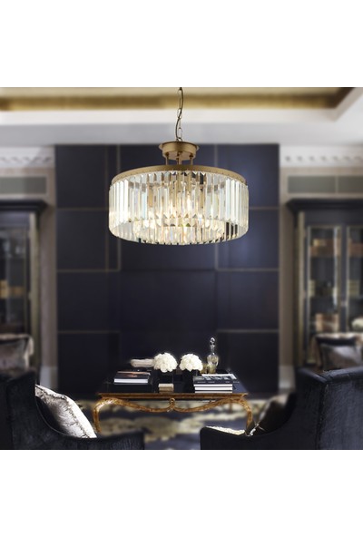 KANVAS 45'LİK ESKİTME KRİSTAL TAŞLI AVİZE