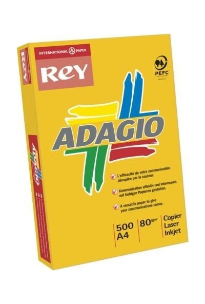 Rey Adagio A4 80 gr 500'LÜ Renkli Fotokopi Kağıdı 58-Sarı