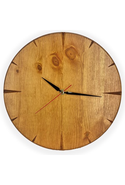Mixa Design Ceviz Rengi Ahşap Duvar Saati | 30 cm