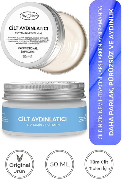 Phytoflora Cilt Aydınlatıcı ve Canlandırıcı Bakım Kremi 50 ml Phytoflora Cilt Aydınlatıcı ve Canlandırıcı Bakım Kremi 50 ml