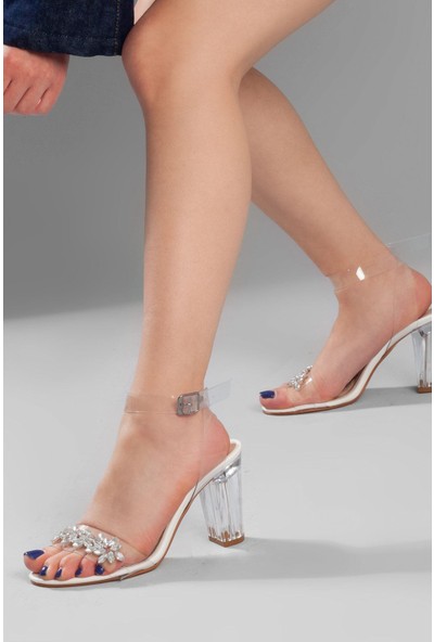 Adım Adım Kadın Taş Detalı Şeffaf Topuklu Ayakkabı • A222YNİSA0001