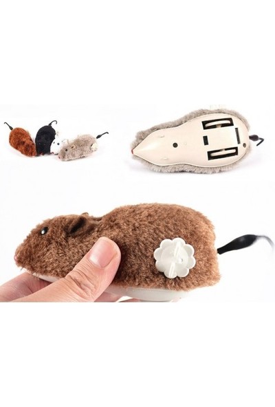 Kurmalı Kedi Eğitim Oyuncağı Tüylü Fare